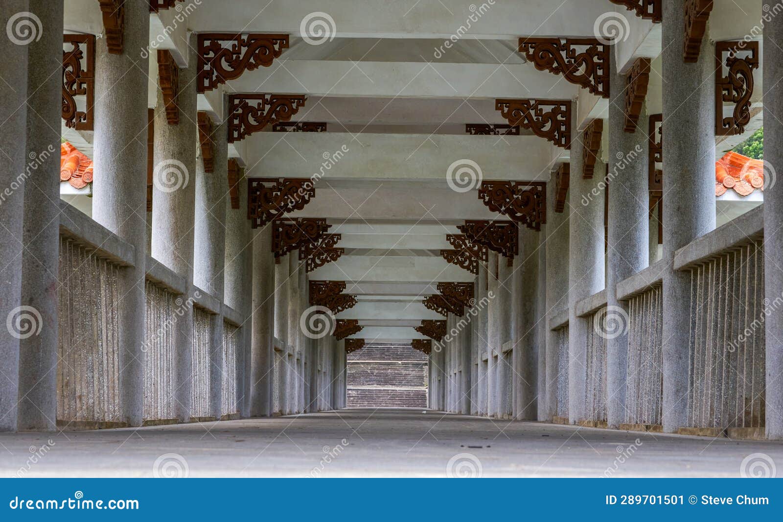 Close-up of Long Walkway in the Park Stock Image - Image of stairs ...