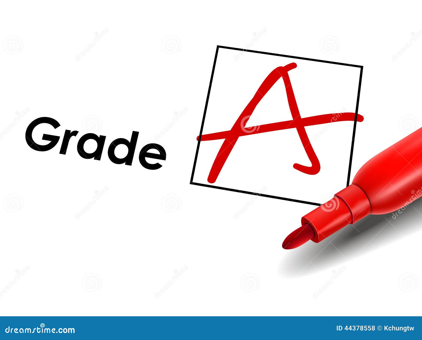 Close Up Look at Grade a on Exam Paper Stock Vector - Illustration of ...