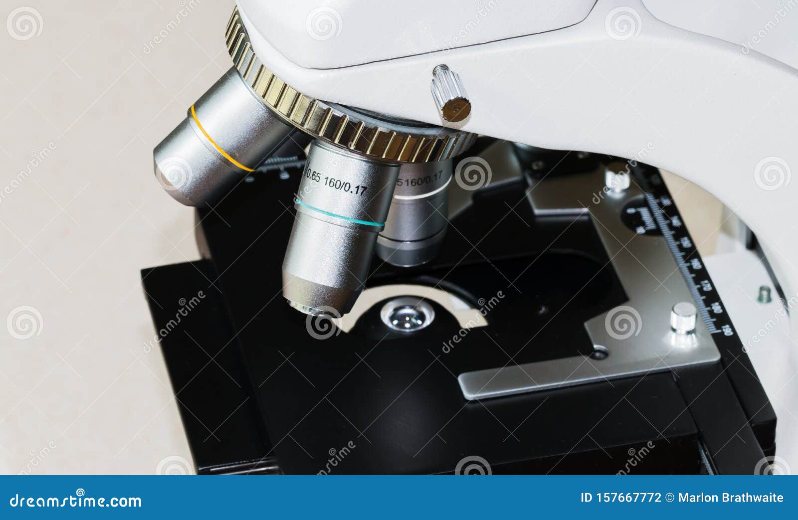 Close Up Look at a Microscope and Lenses Stock Photo - Image of look ...