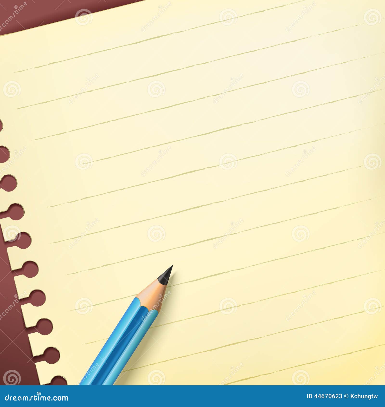 Close Up Look at the Note Paper and Pencil Stock Vector - Illustration ...