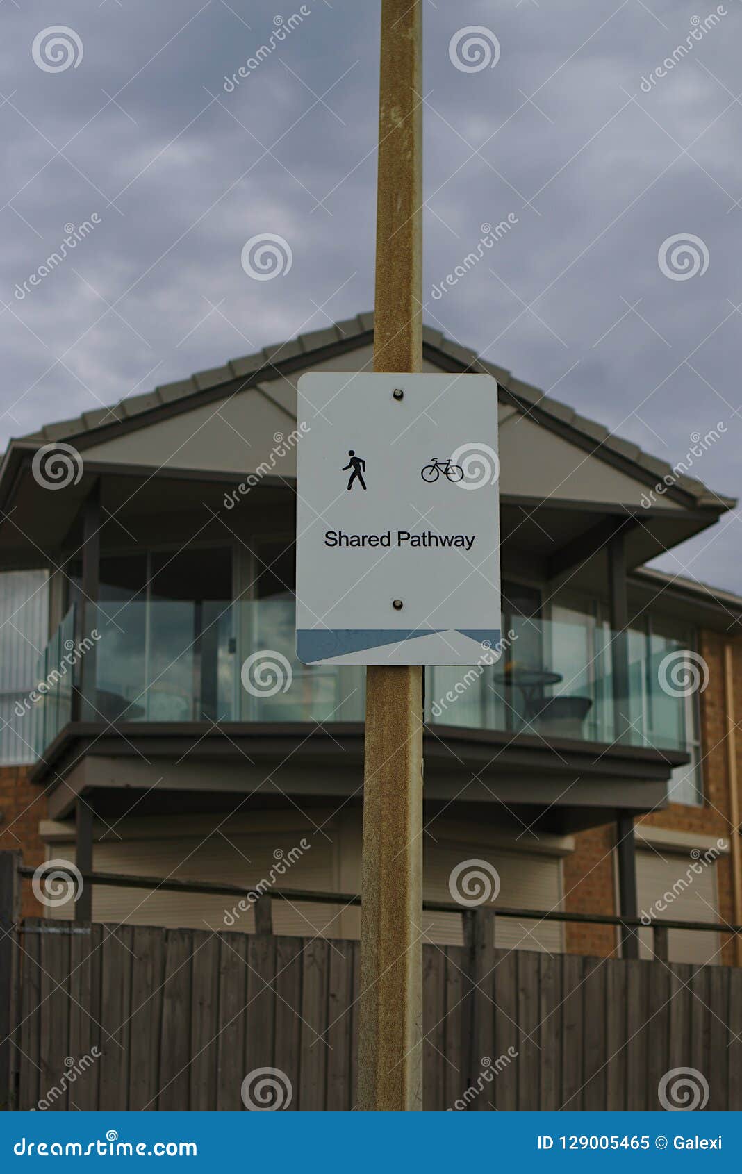 Shared Pathway Sign stock image. Image of cyclist, pole - 129005465