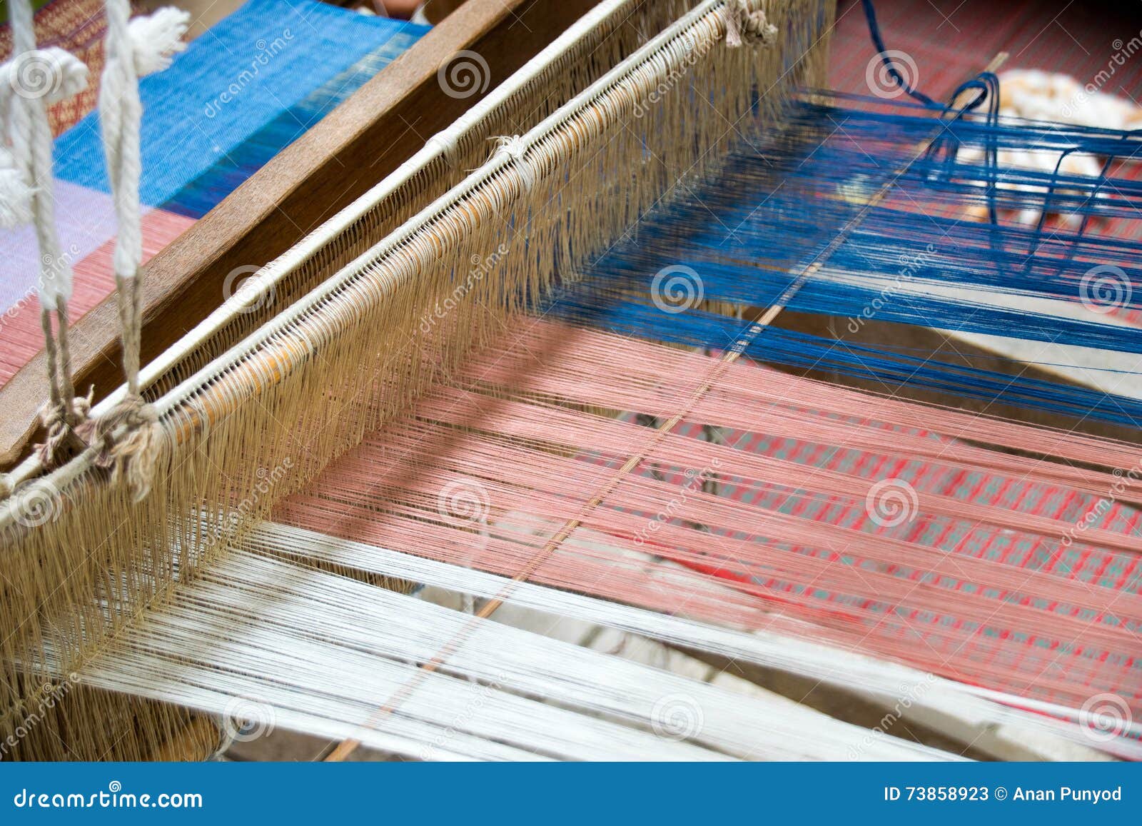 Close Up Loom Weaving Silk in Thailand Stock Image - Image of pattern ...