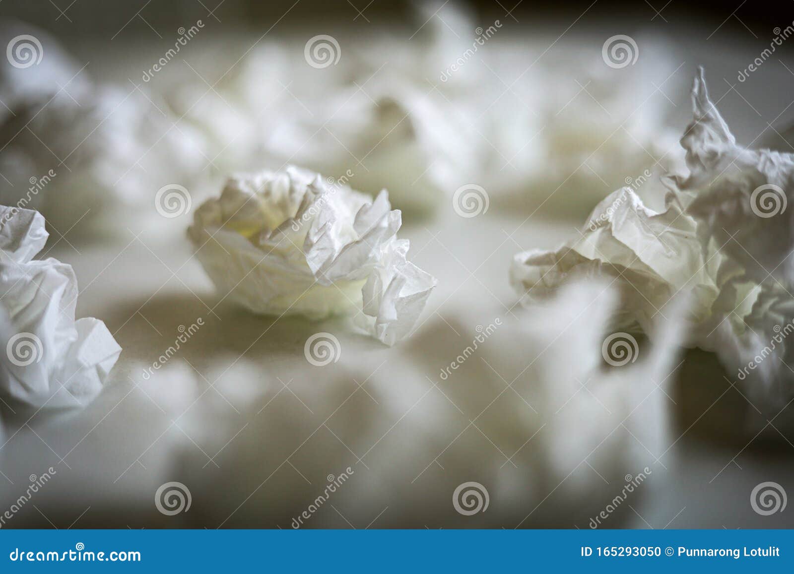 Close-up a Lot of Tissue Waste in the Room on a White Background Stock ...