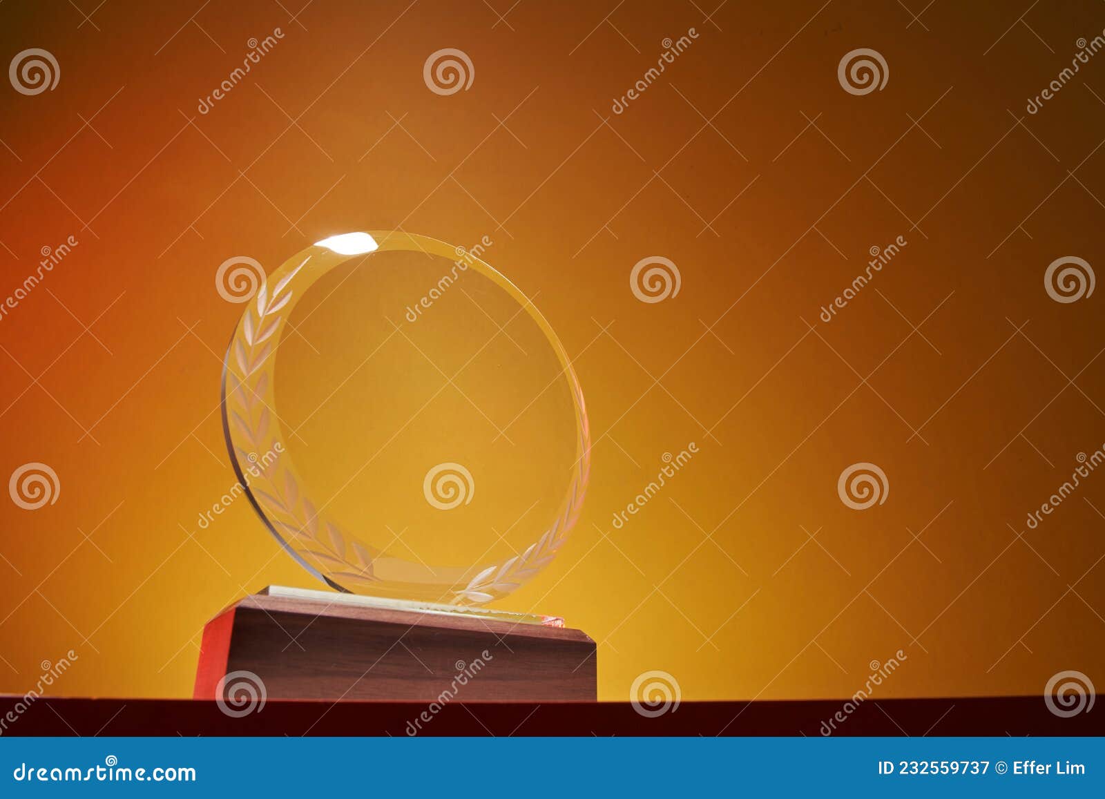 Close Up Low Angle View of Crystal Trophy Stock Image - Image of gold ...