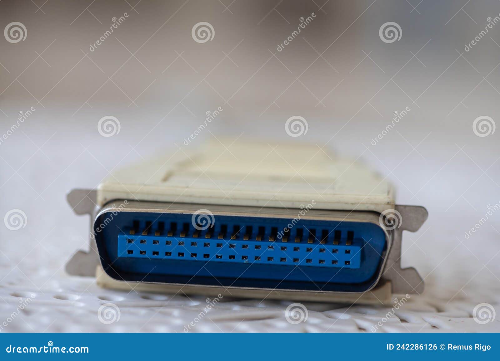 Close-up on a LPT cable stock photo. Image of plug, connect - 242286126