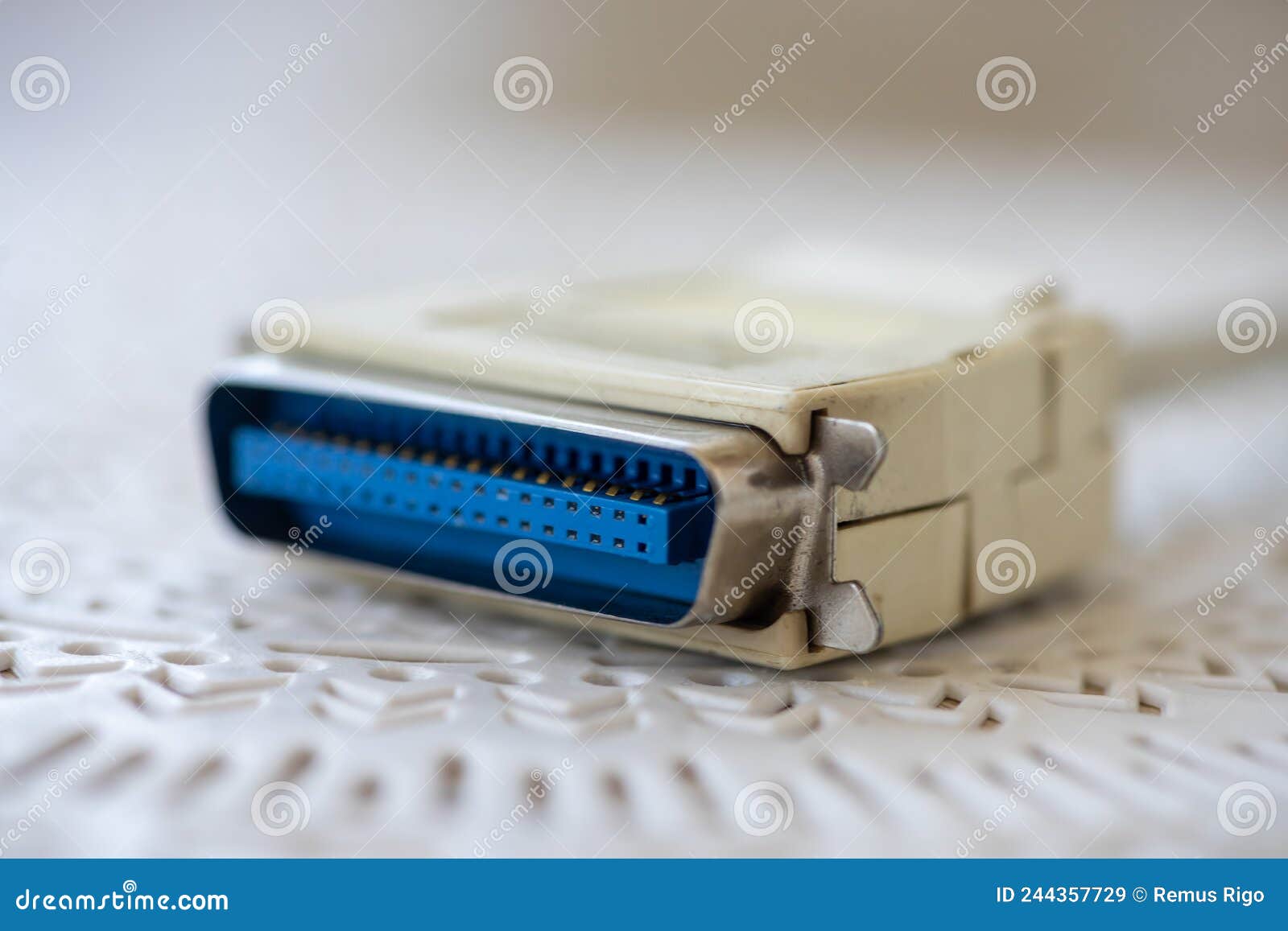 Close-up on a LPT cable stock image. Image of digital - 244357729