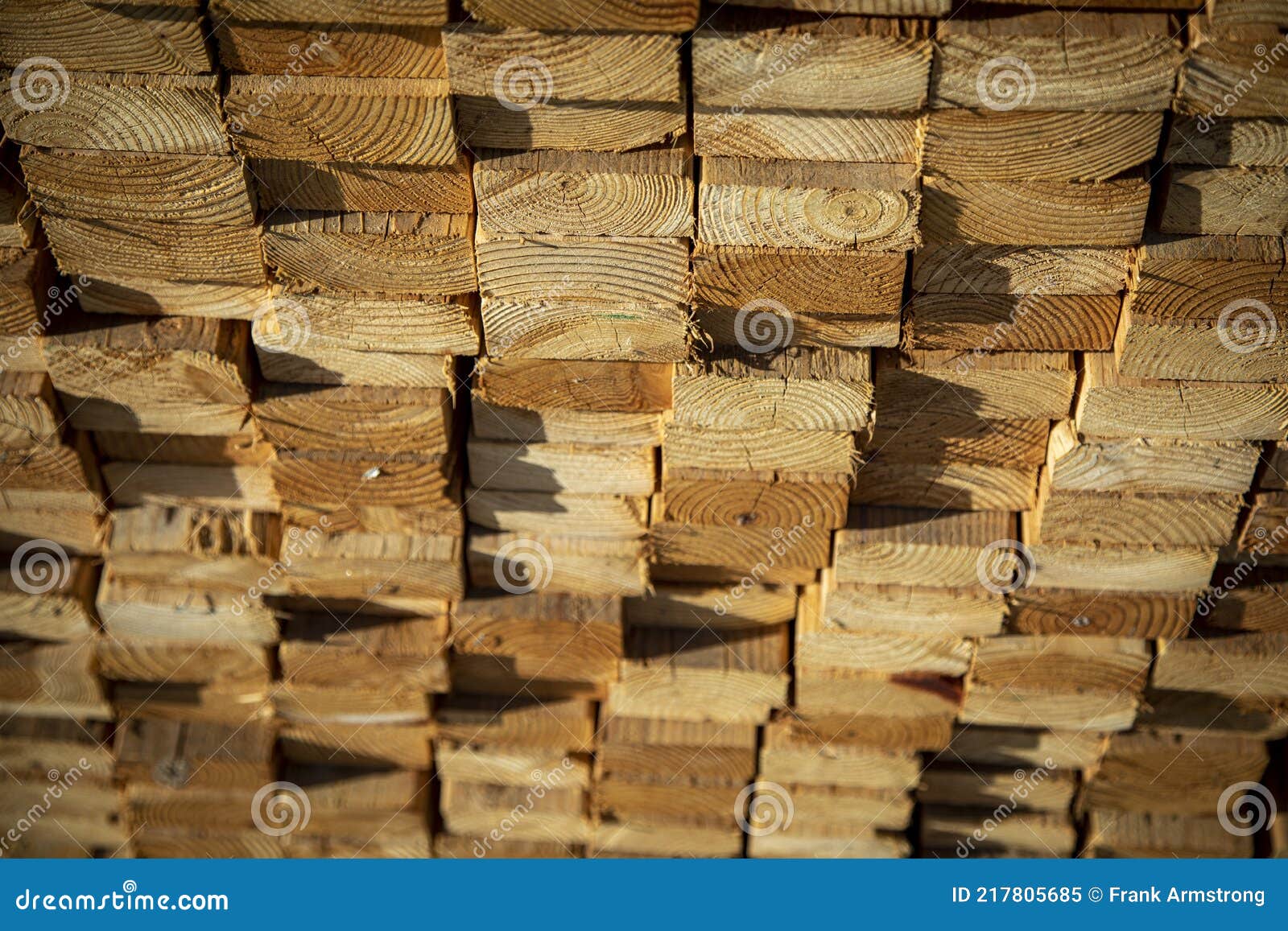 Lumber Stacked in a Bundle at a Construction Site Stock Image - Image ...