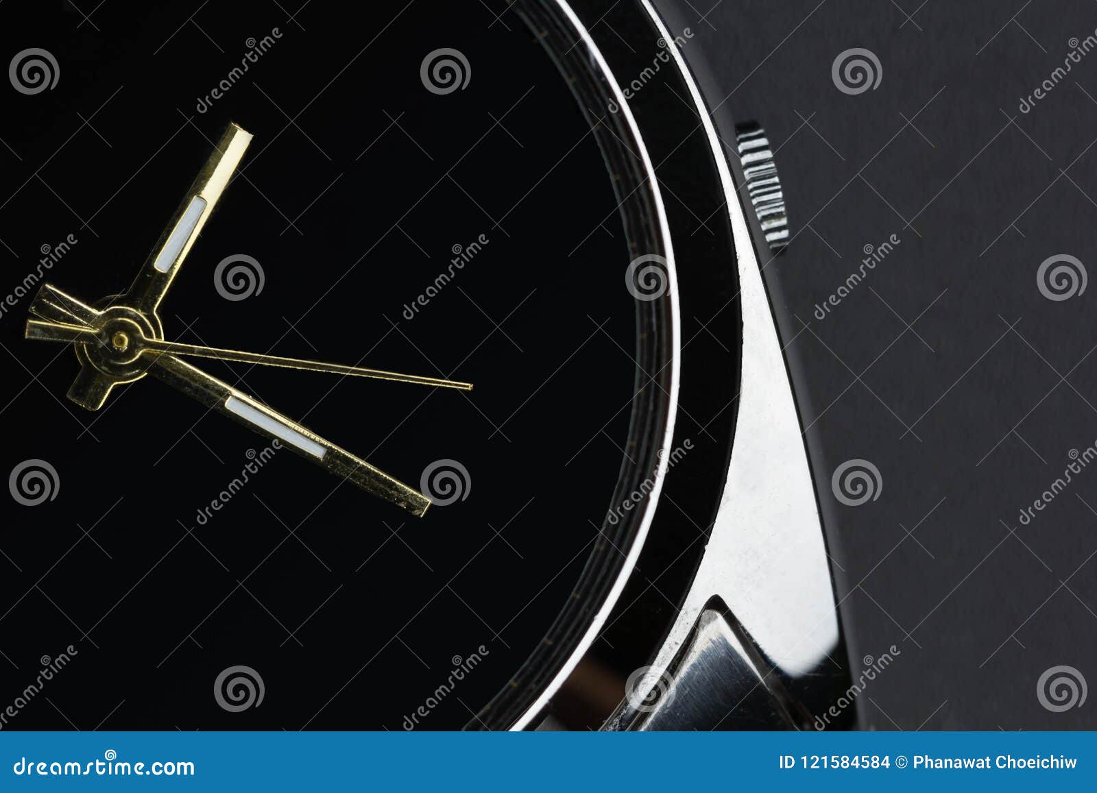 Close Up Luxury Watch on Black Background Stock Photo - Image of ...