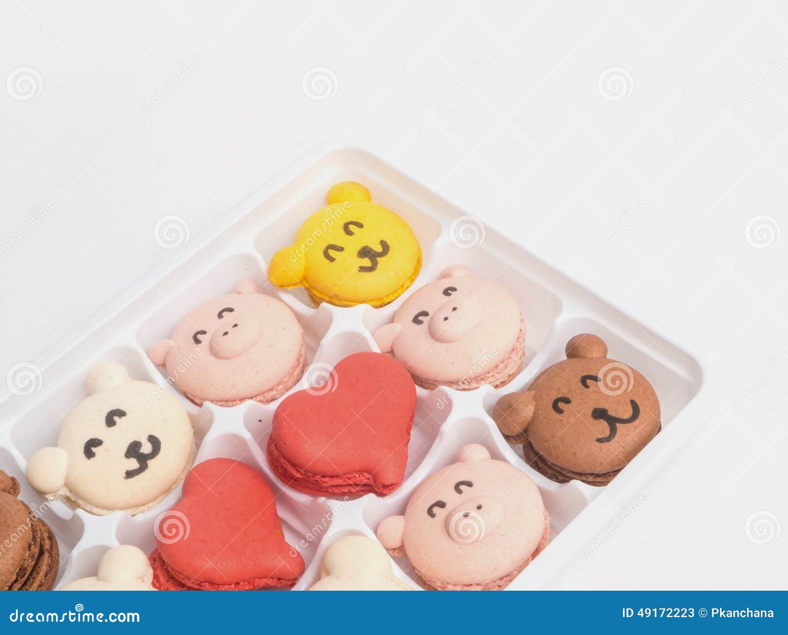 Close Up Macaroons Animal and Heart Shape Stock Image - Image of ...