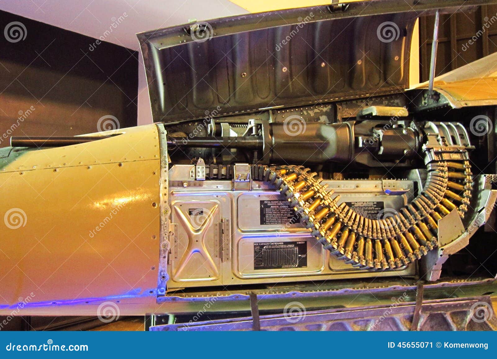 Close Up Machine Gun in Fighter Aircraft Stock Image - Image of machine ...