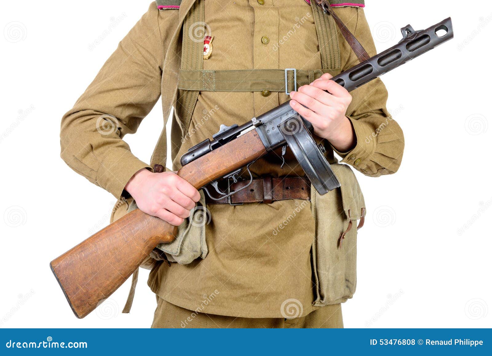 Close-up on the Machine Gun PPSH-41 Stock Photo - Image of magazine ...