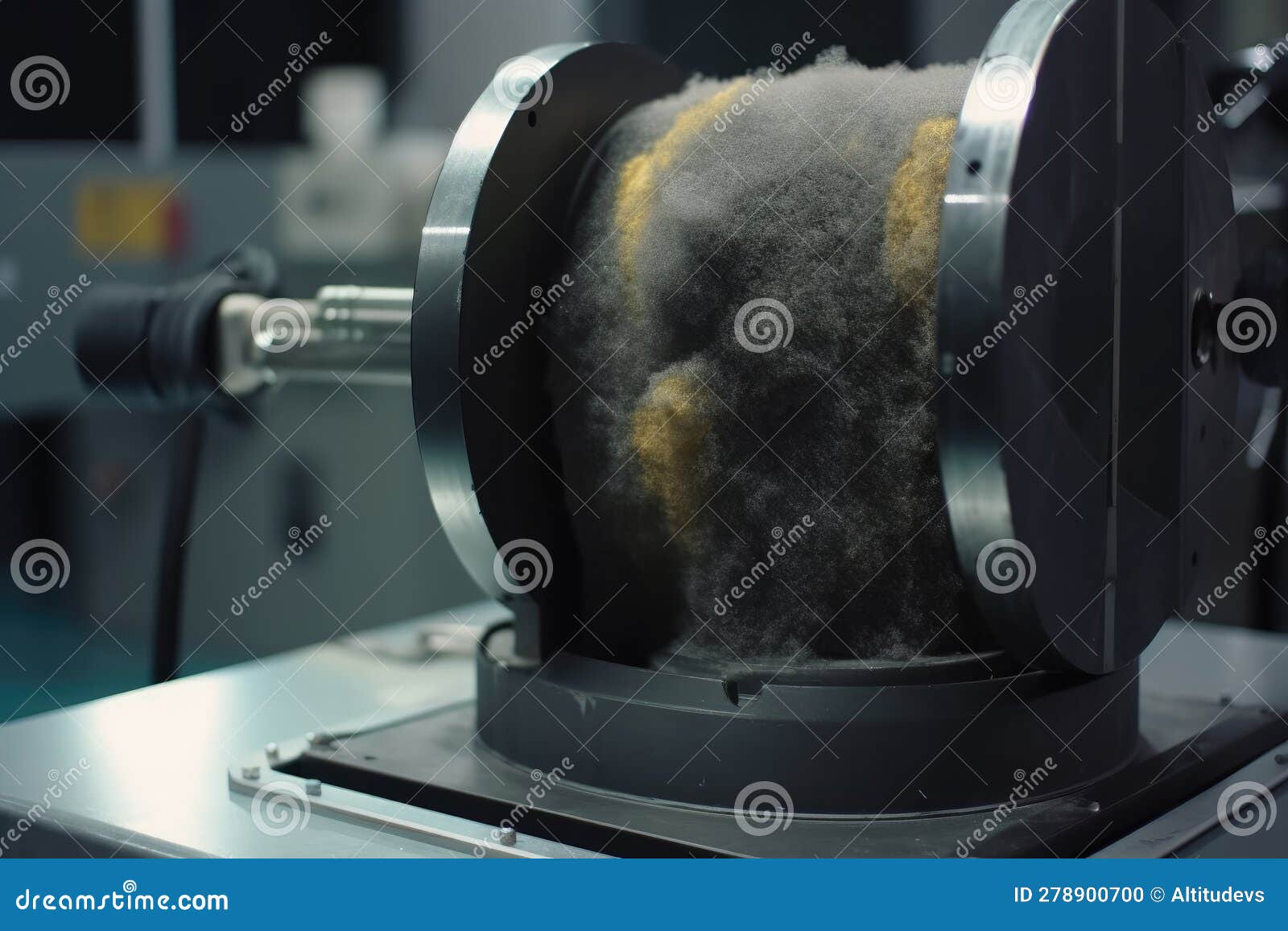 Close-up of Machine S Filter, with Visible Dust and Debris Being ...