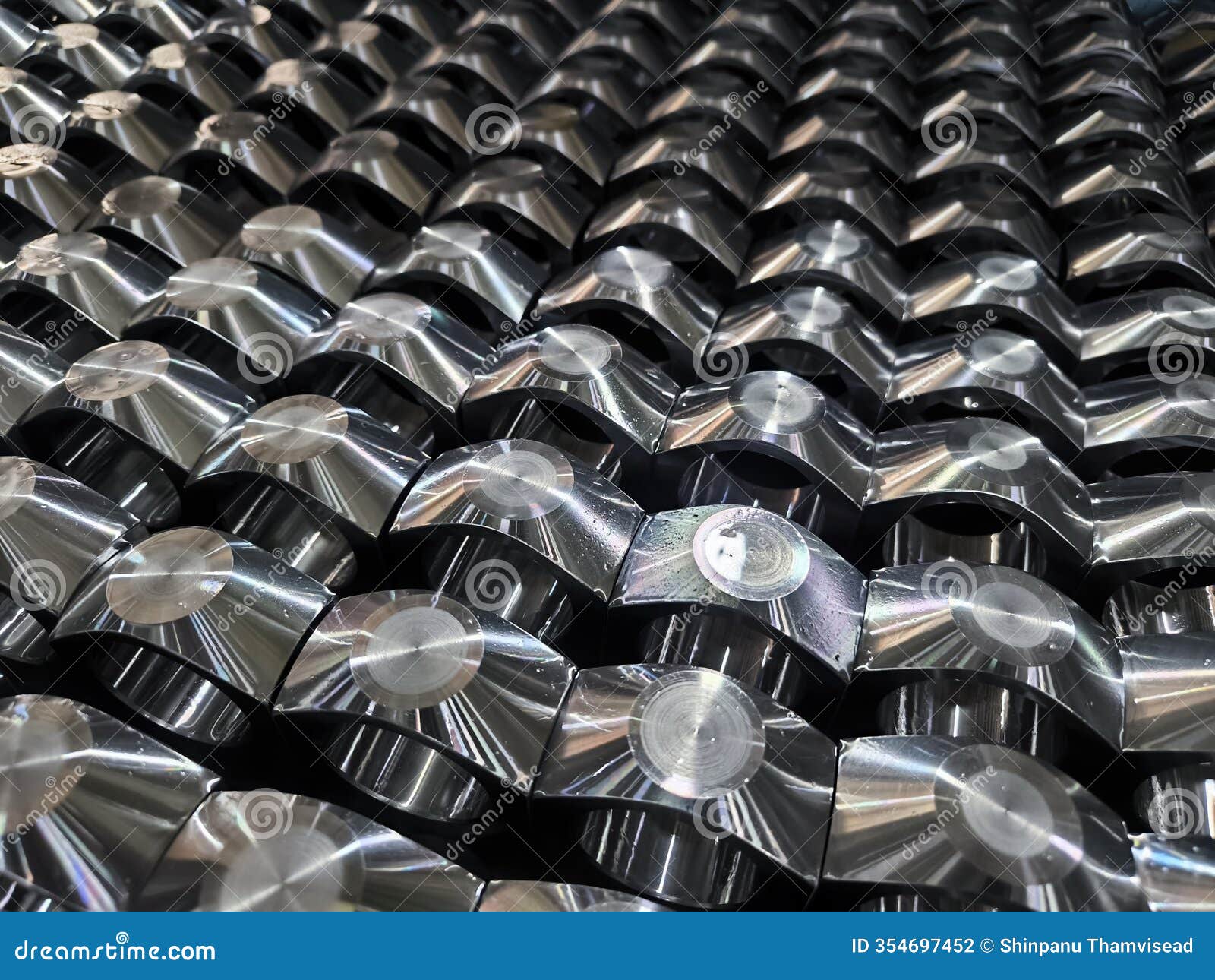 Close-Up of Machined Metal Components in Factory. Stock Photo - Image ...