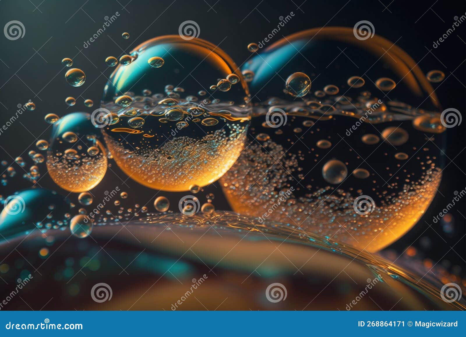Close Up Macro of Bubbles and Drops Stock Image - Image of abstract ...