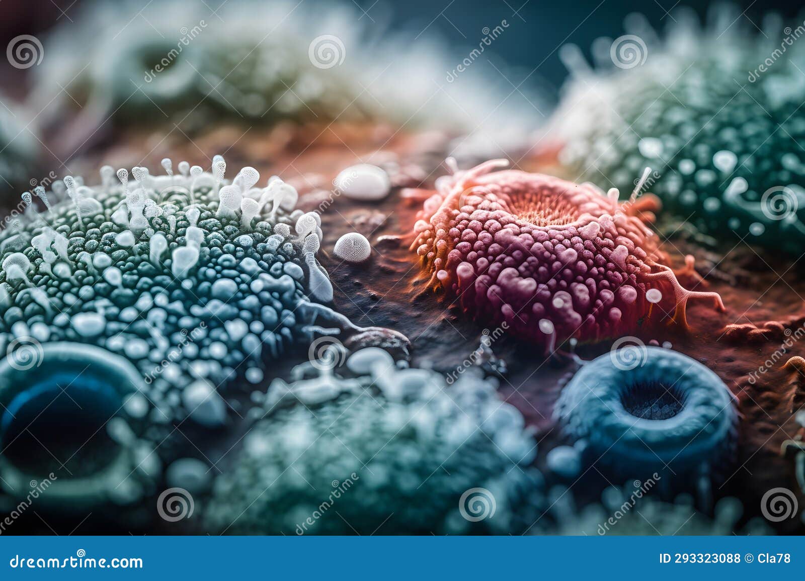 Close Up Macro Details of Microbes Molecules Virus Bacteria Stock ...