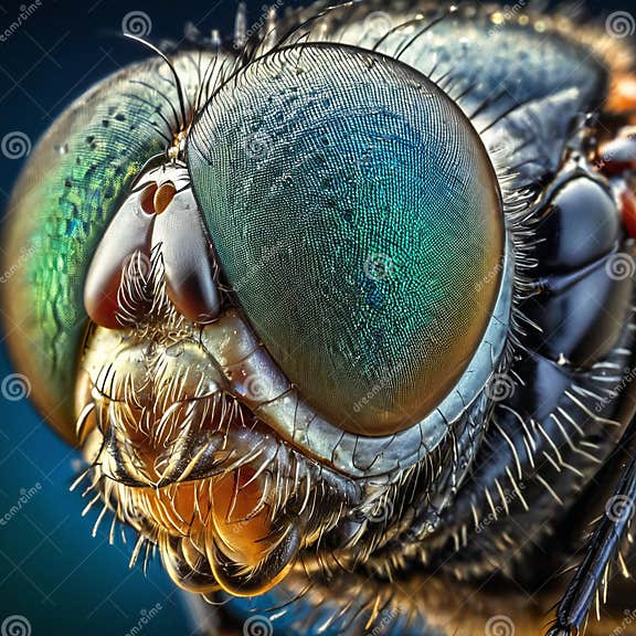 Close-up Macro Image about Compound Eye of Insect Stock Illustration ...