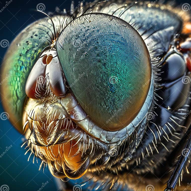 Close-up Macro Image about Compound Eye of Insect Stock Illustration ...