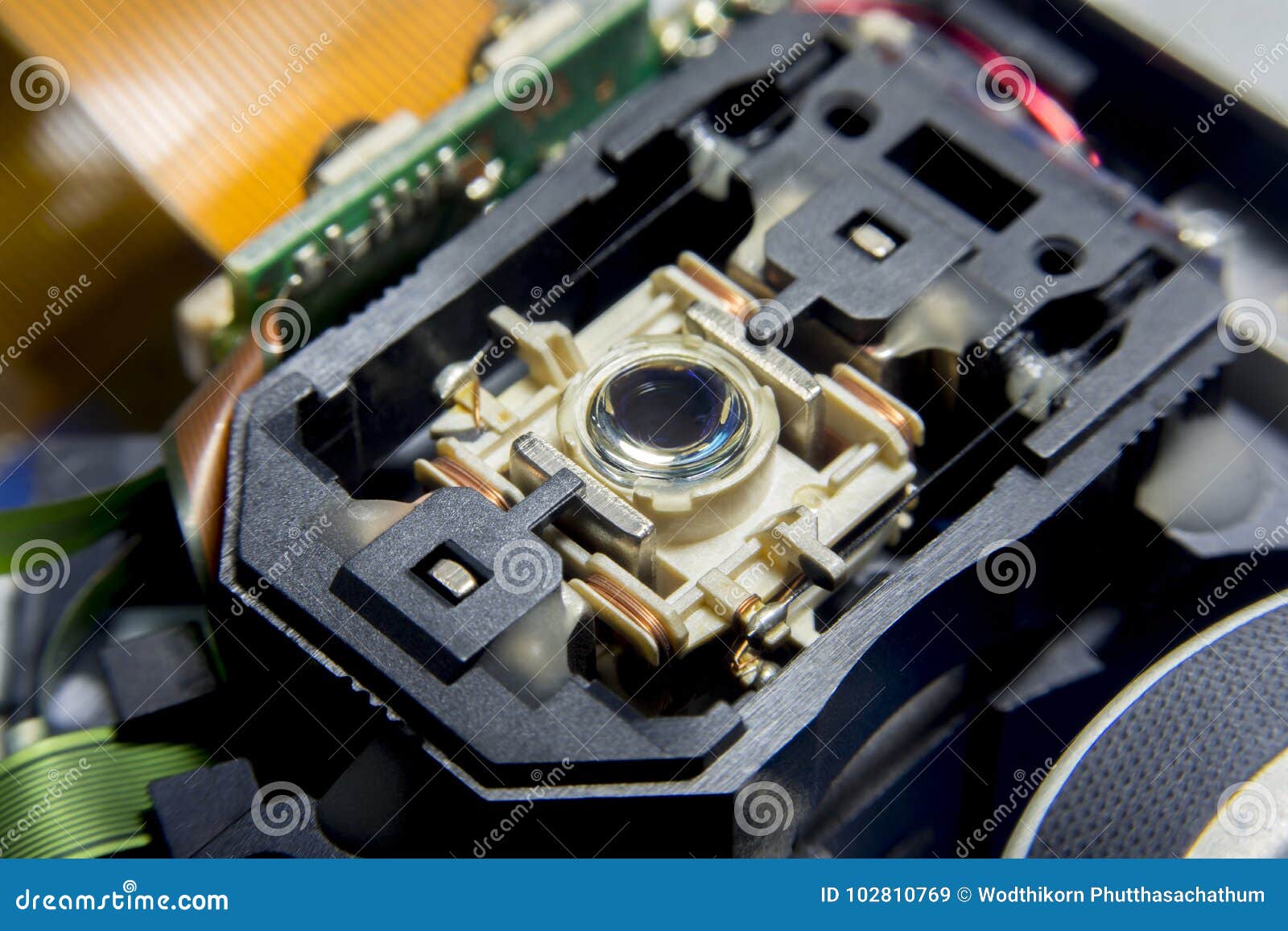 Close Up Macro. Laser Head Reader of Cd Player System Equipment Stock ...
