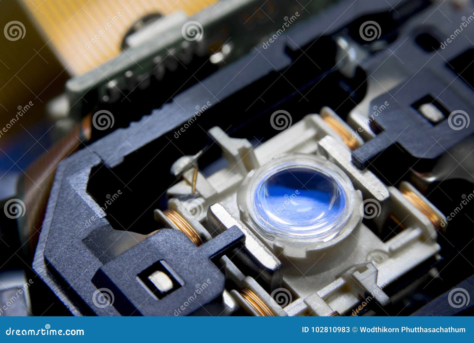 Close Up Macro. Laser Head Reader of Cd Player System Equipment Stock ...