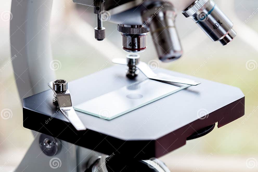 Close Up Macro Microscope in the Laboratory Stock Photo - Image of ...