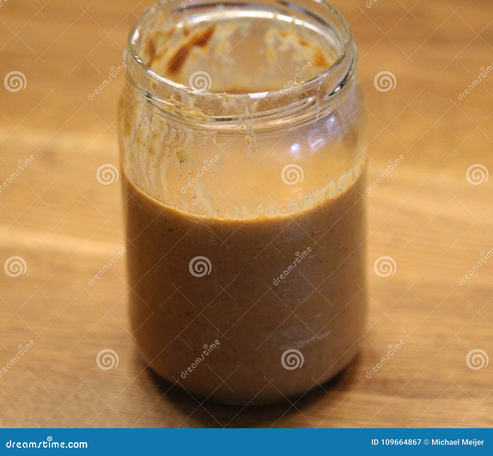 Pot with Peanut Butter on Wooden Background Stock Image - Image of ...