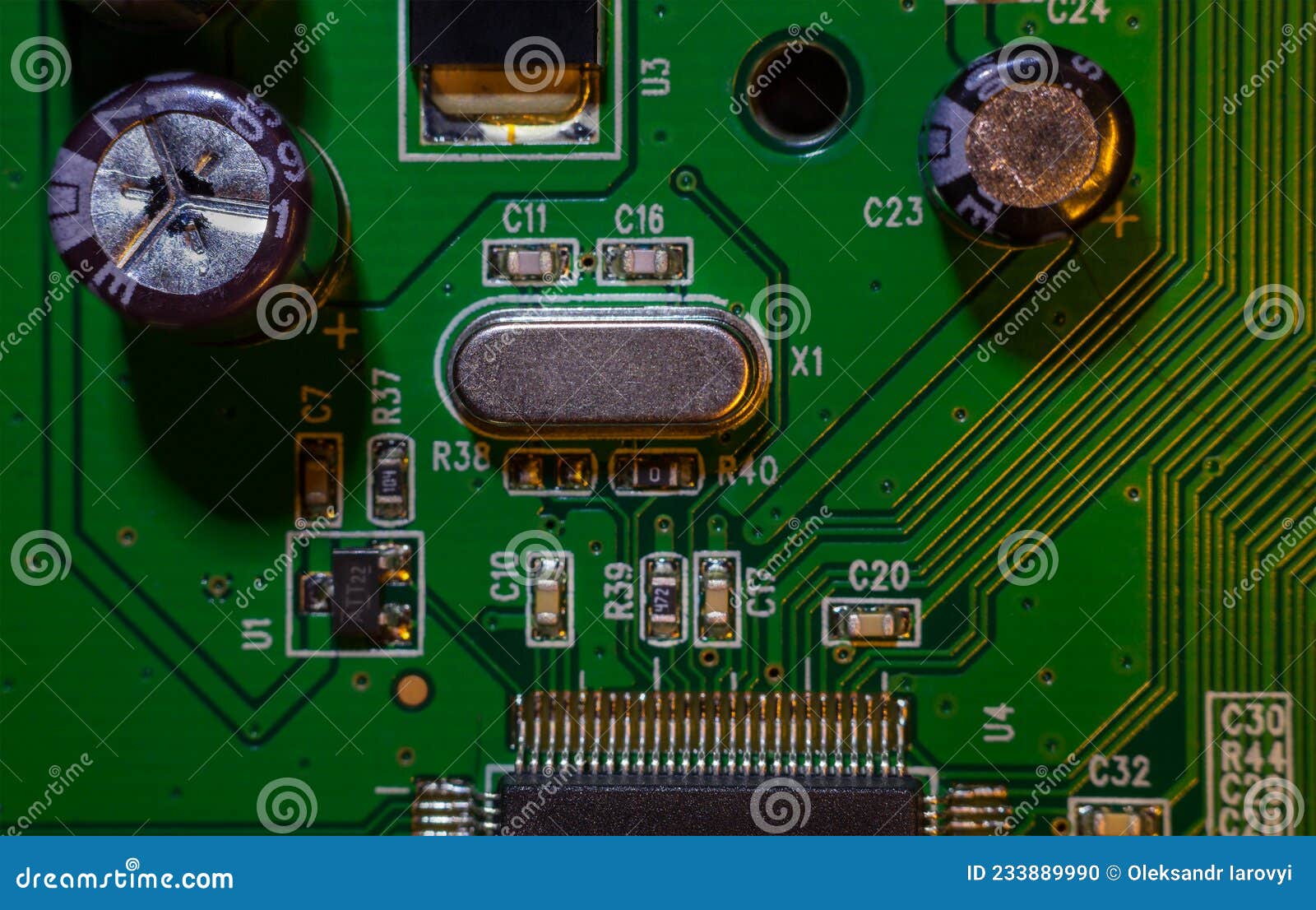 A Close-up Macro Shot of a Quartz Resonator for Controlling a Computer ...