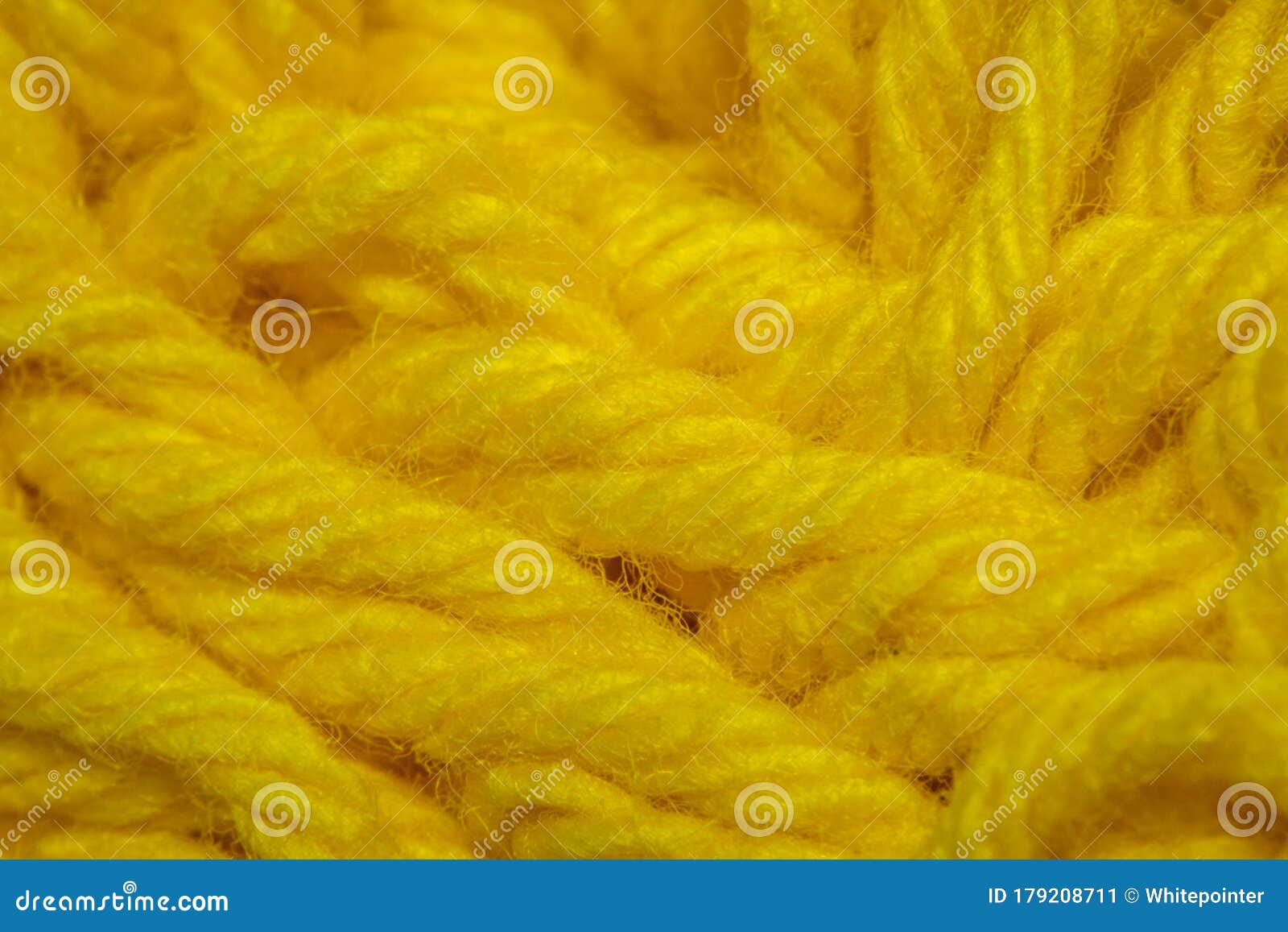 Close-up Macro Shots a Yellow Wool Thread on the Wool Thread Ball Stock ...