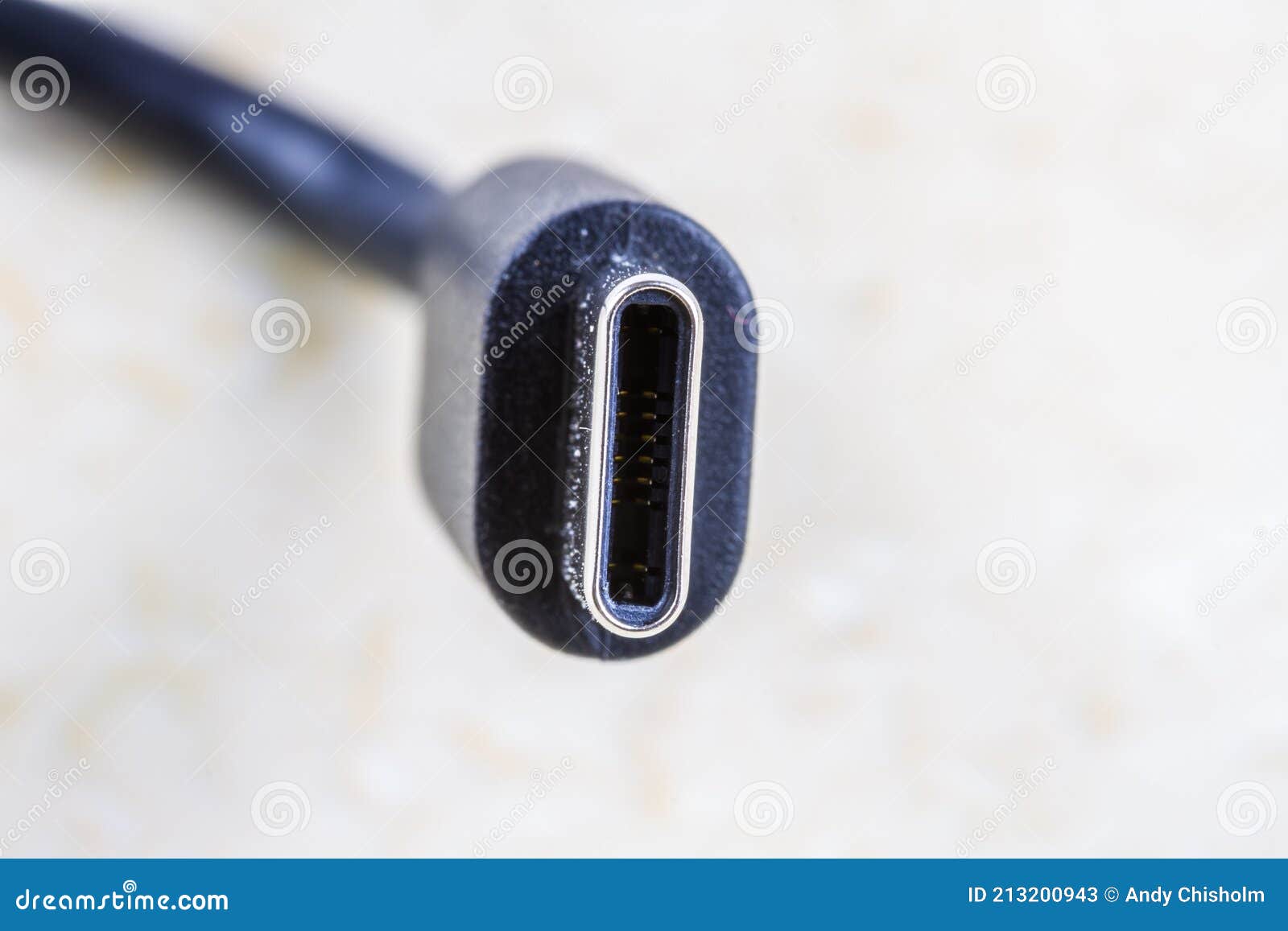 Close Up Macro of USB-C Connector Stock Image - Image of power, cable ...
