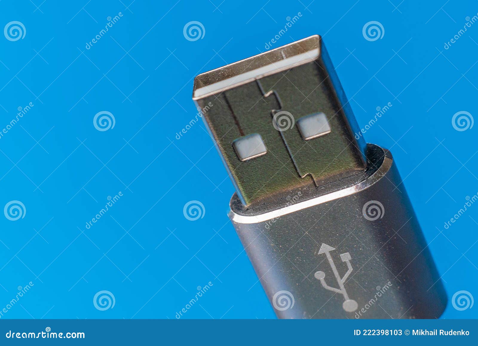 Close Up Macro of a Usb-a Cable Isolate on a Color Background Stock ...