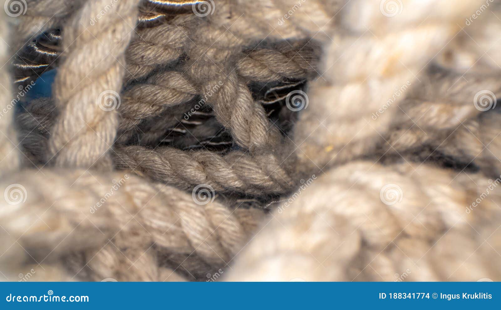 Close Up Macro View of the Rope. View from Inside the Bulk of Rope ...