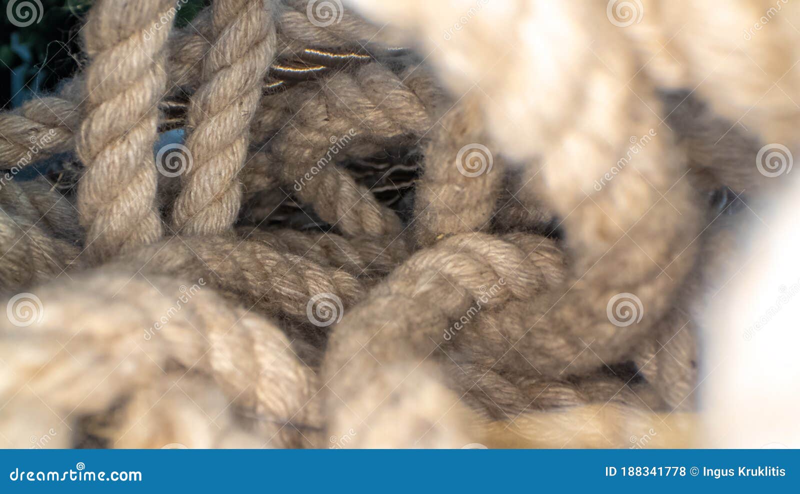 Close Up Macro View of the Rope. View from Inside the Bulk of Rope ...