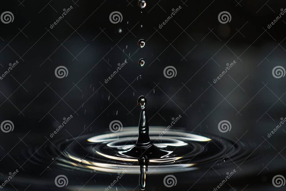 Close Up, Macro of Water Drop in Front of Dark Background Stock Image ...