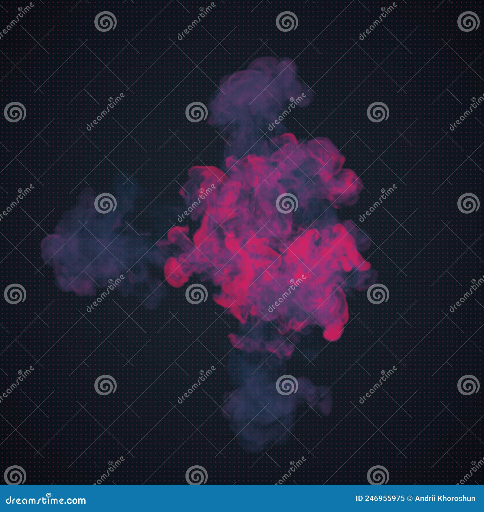 Close Up Magic Chemical Explosions with Colored Smoke Trails on Dark ...