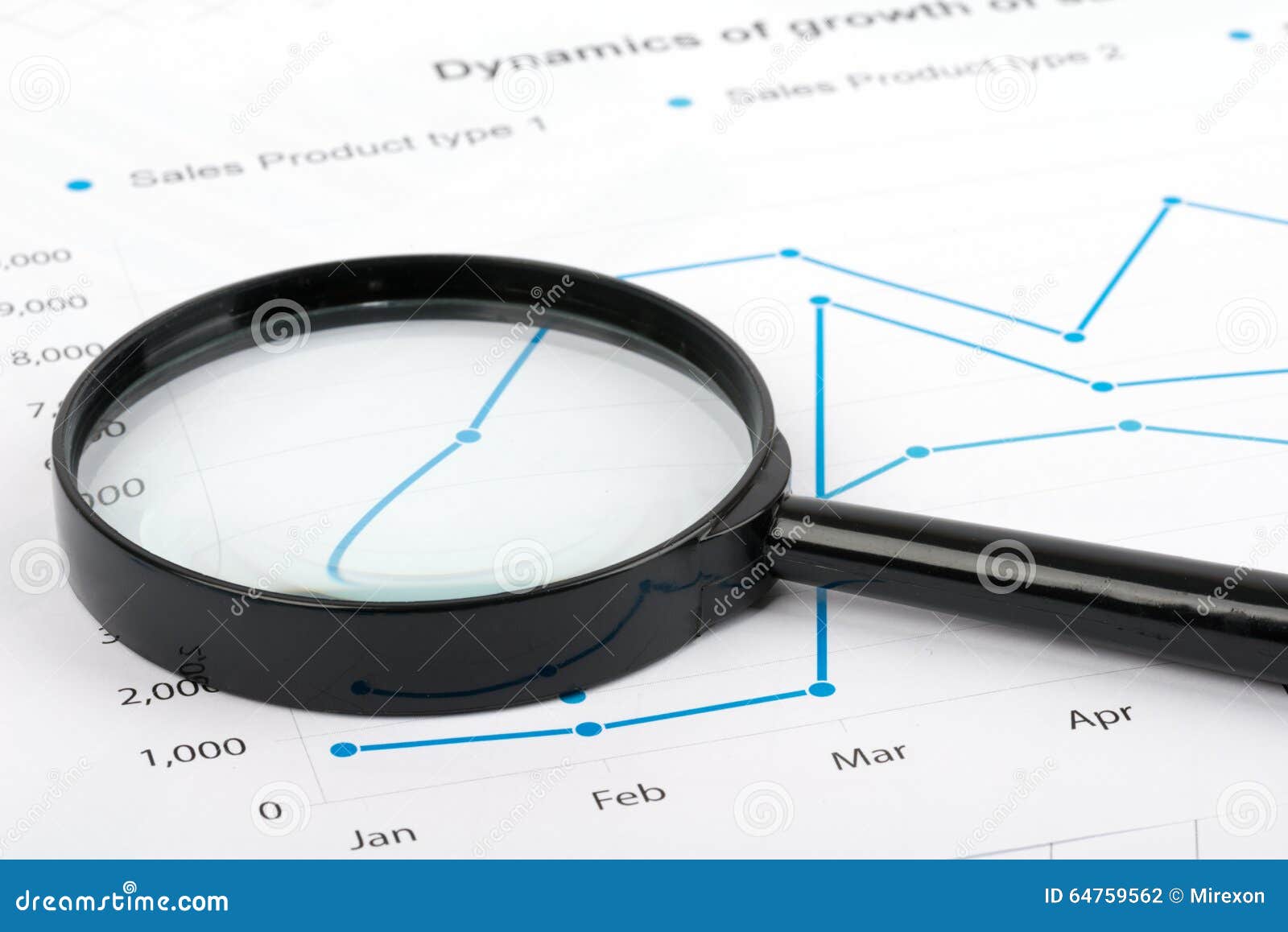 Close Up Magnifying Glass on Paper with the Stock Photo - Image of ...