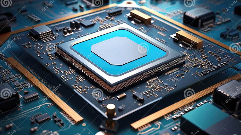 Close-up Main Processor with Transistor, Inductor, Relays and Random ...