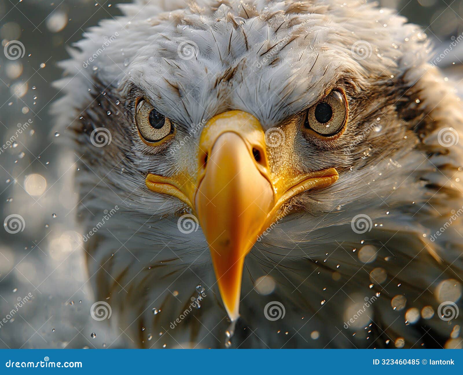 Close-Up of Majestic Bald Eagle in Flight Stock Illustration ...