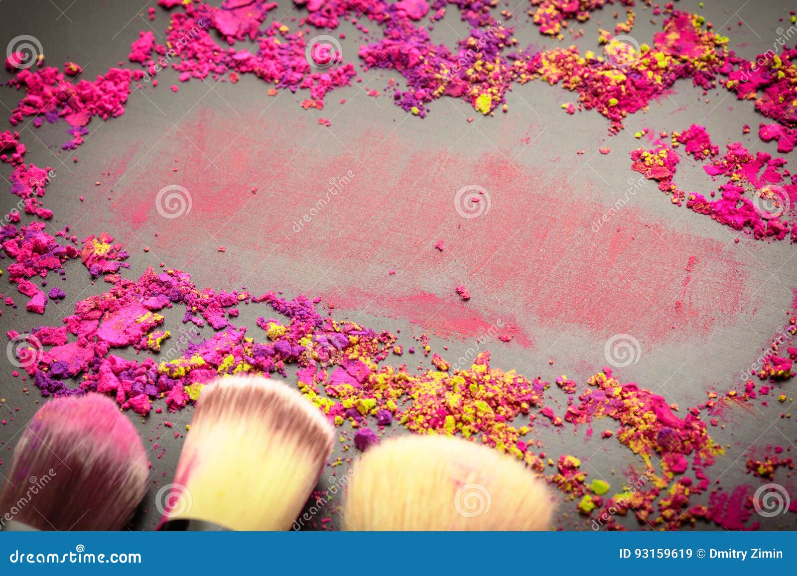 Close-up of Make-up Brushes with Make-up Texture Stock Image - Image of ...