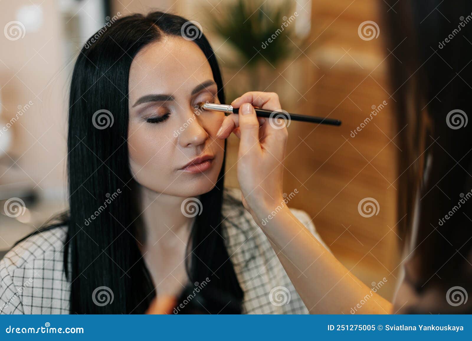 Close-up of a Makeup Artist Doing Eye Makeup Stock Image - Image of ...