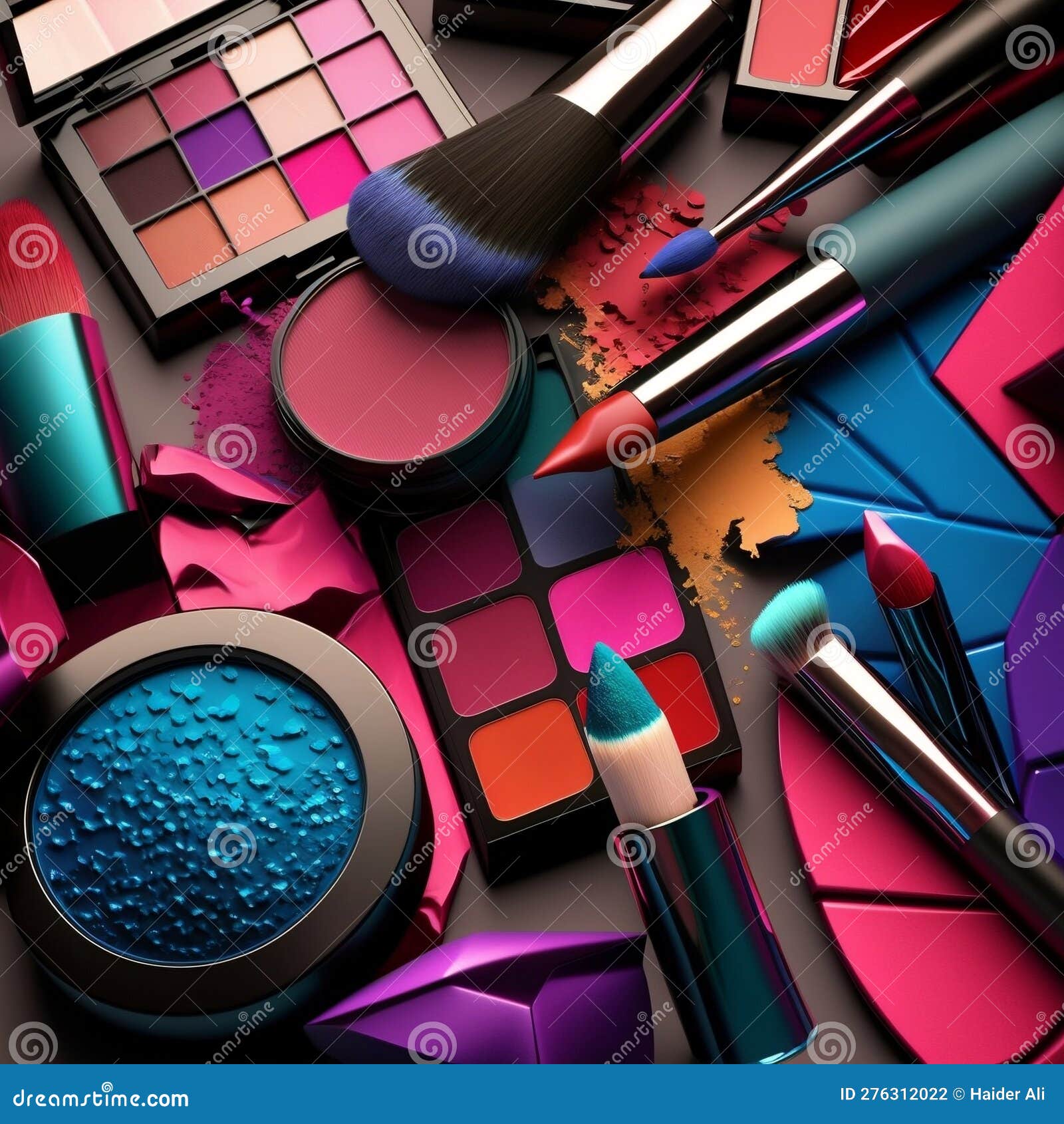 Close-Up Makeup Products for a Flawless Look. Generative AI Stock ...