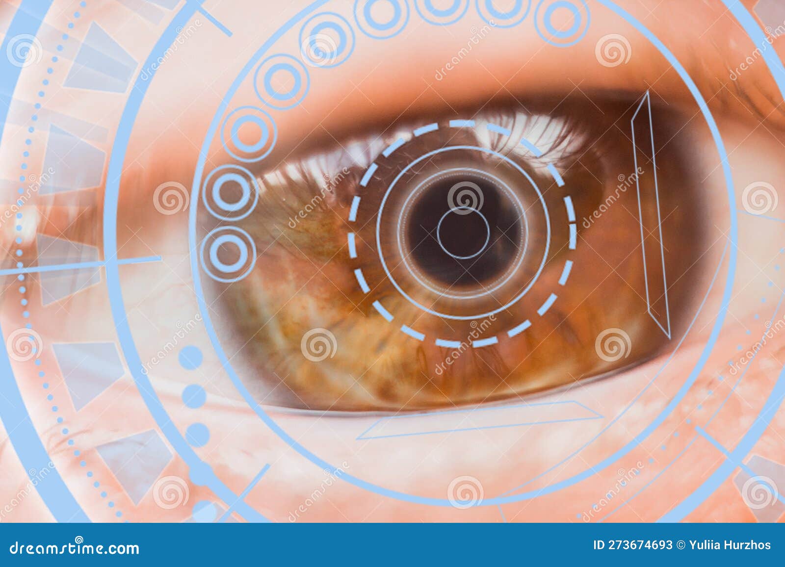 Close-up of a Male Eye with Visual Effects. the Concept of a Sensor ...