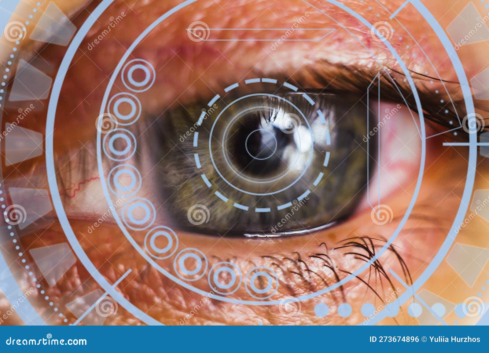 Close-up of a Male Eye with Visual Effects. the Concept of a Sensor ...