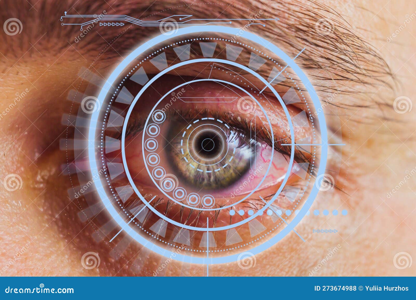 Close-up of a Male Eye with Visual Effects. the Concept of a Sensor ...