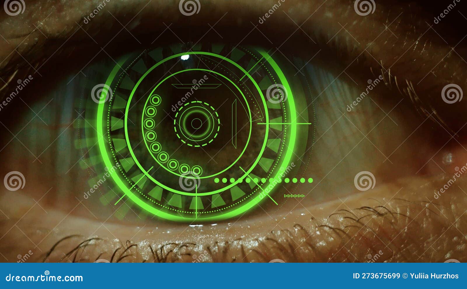 Close-up of a Male Eye with Visual Effects. the Concept of a Sensor ...