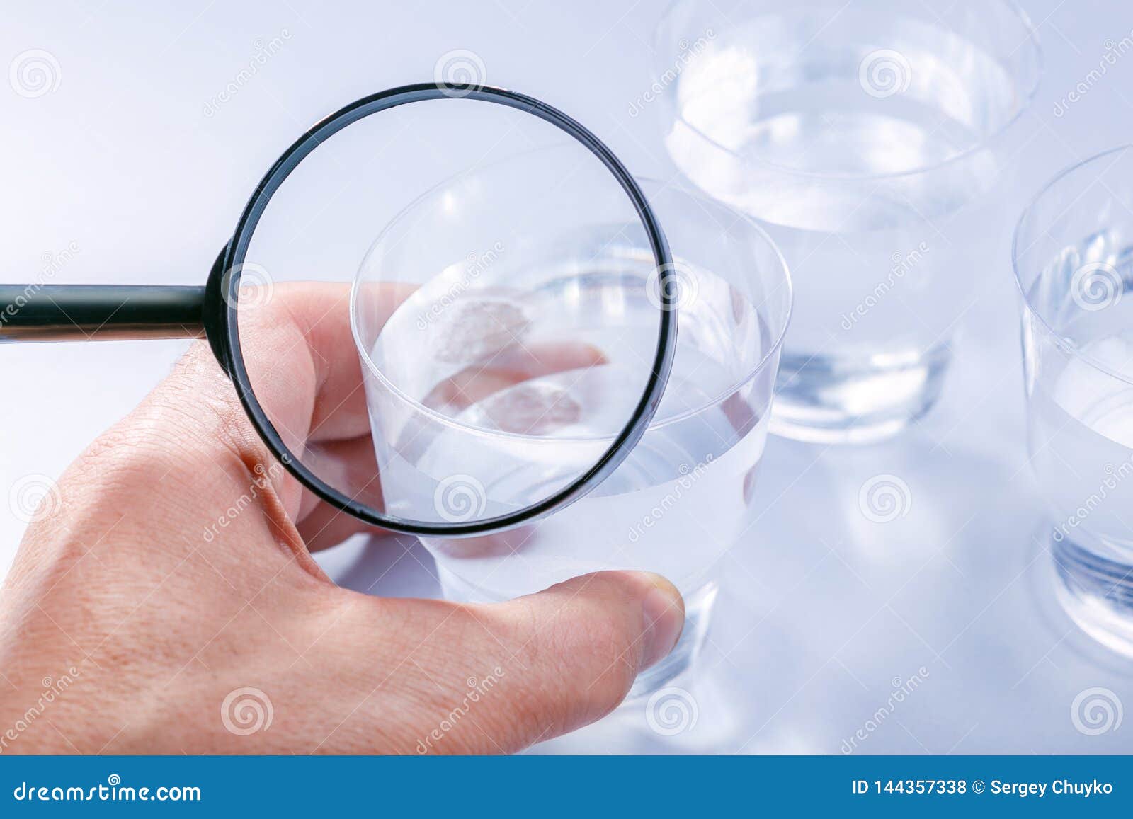 Close Up Male Hand Holding Plastic Cup of Water. Analysis Drink Water ...