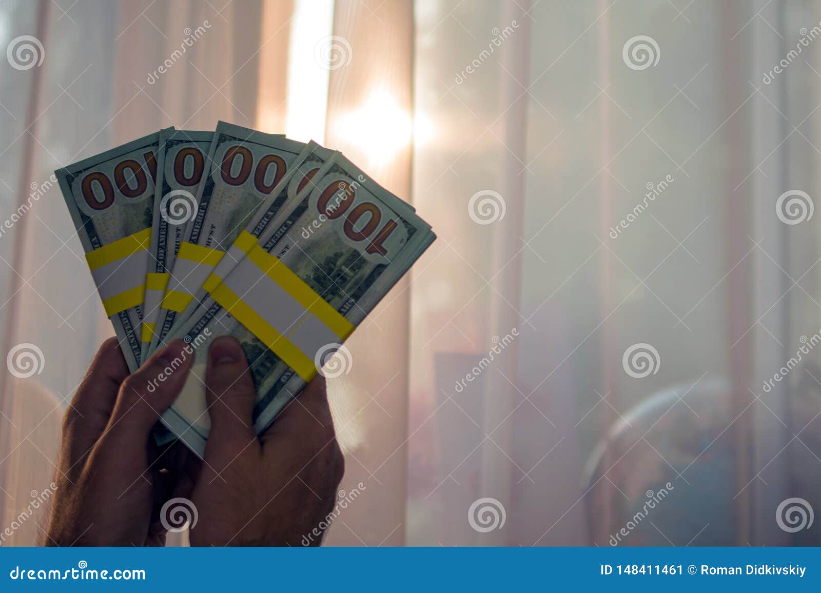 Stack of US 100 Dollars Bank Notes Stock Image - Image of notes ...