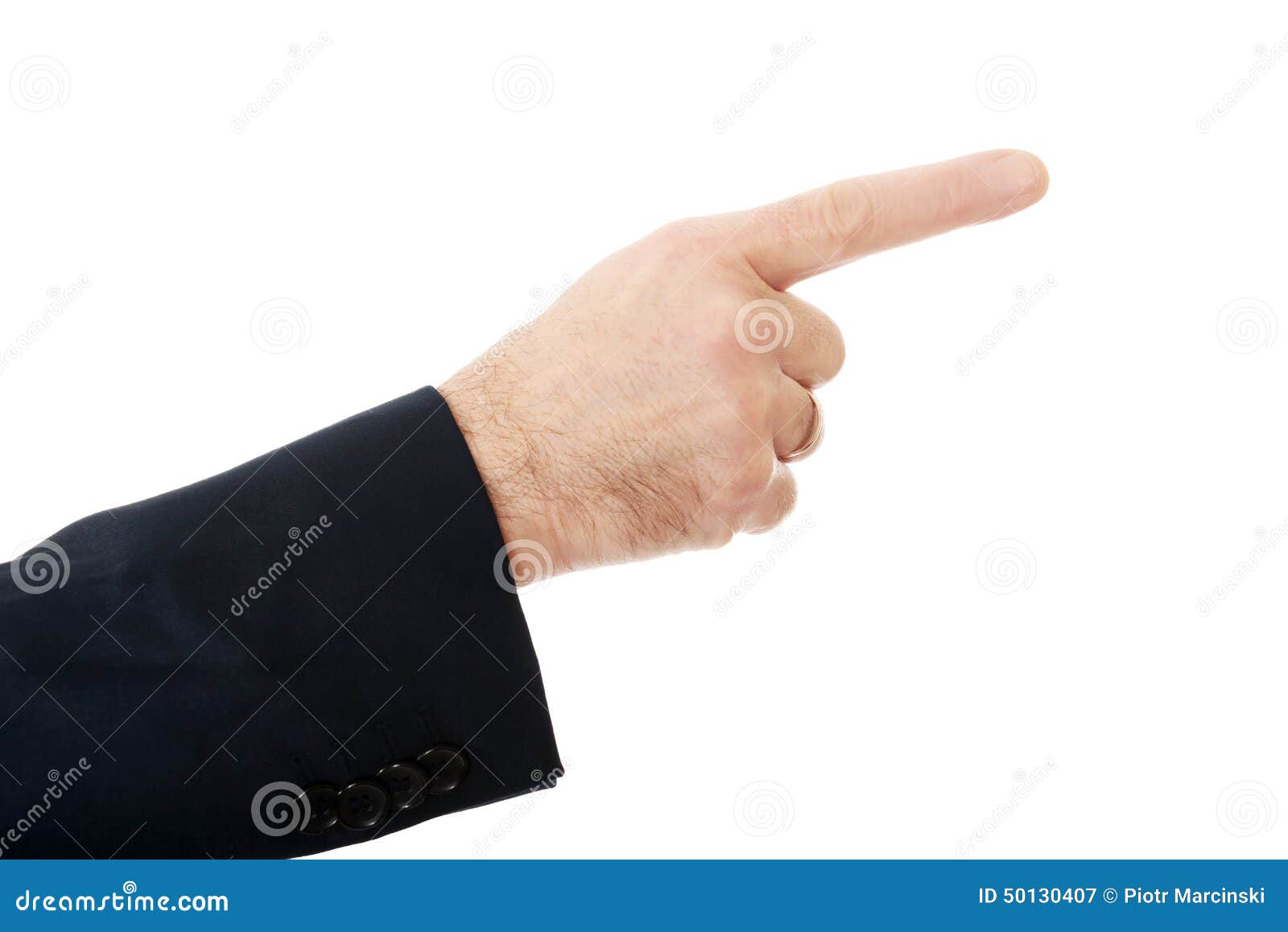 Close Up On Male Hand Pointing To The Right Royalty-Free Stock ...