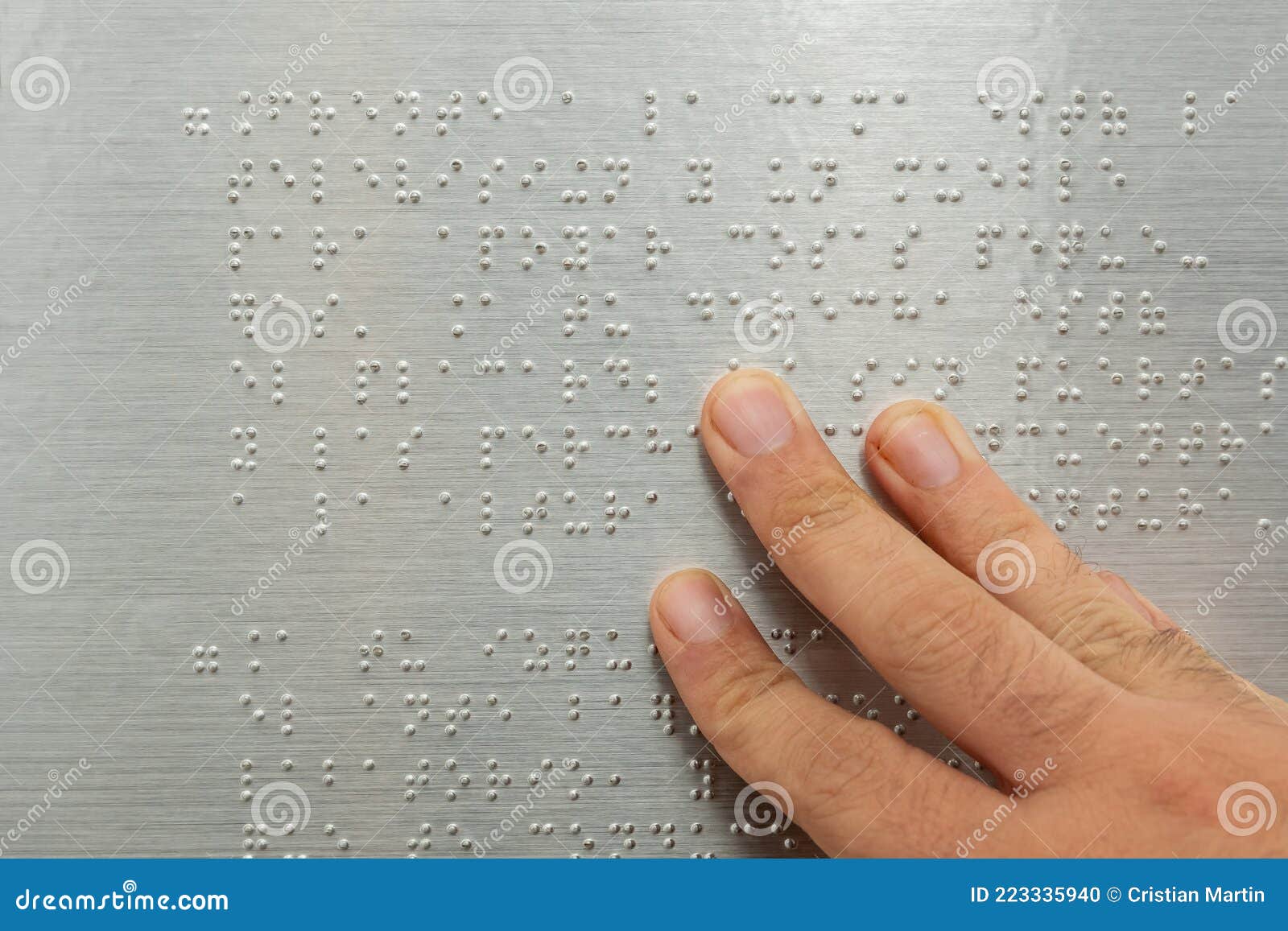 Close Up of Male Hand Reading Braille Text Stock Photo - Image of paper ...