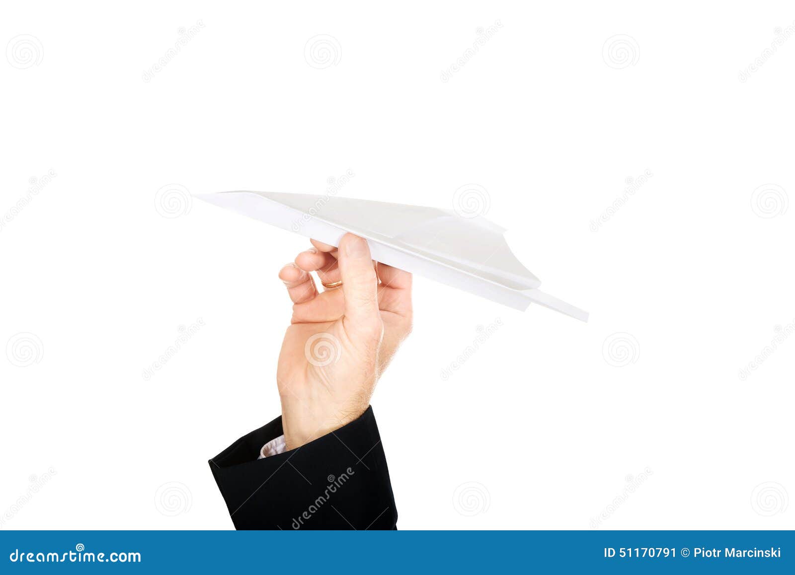 Close Up on Male Hand Throwing a Paper Plane Stock Image - Image of ...