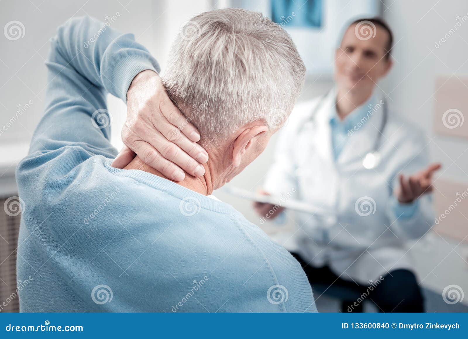Close Up of Male Hand that Touching Neck Stock Photo - Image of ...