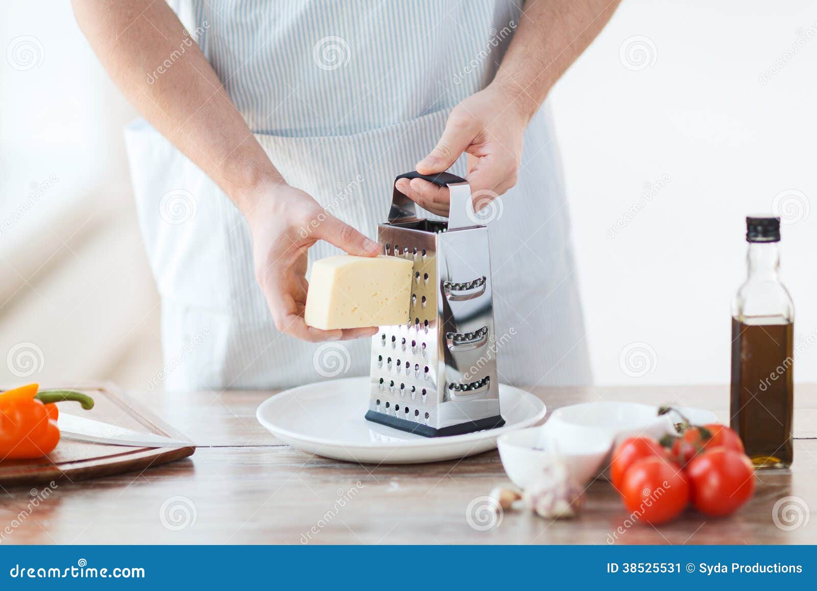 Close Up of Male Hands Grating Cheese Stock Image - Image of people ...